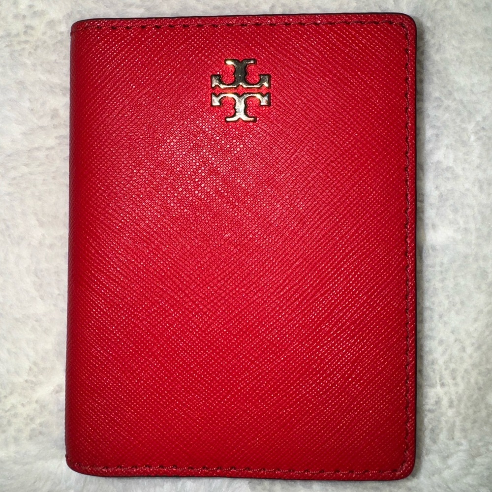 Tory Burch Red Saffiano Leather Small Wallet - Gem